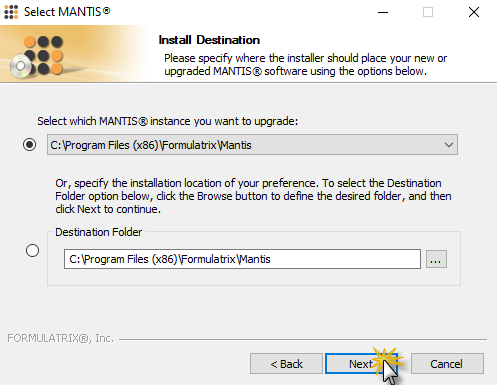Upgrading the MANTIS Software