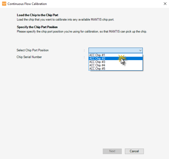 Calibrating Continuous Flow Chips