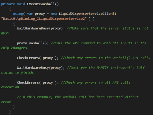 Using the API Commands in MANTIS
