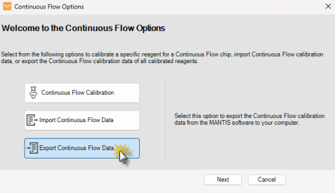 Exporting and Importing Continuous Flow Data Across MANTISes