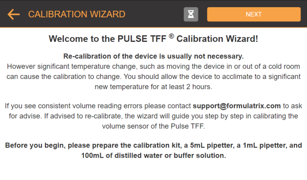 Opening the Calibration History