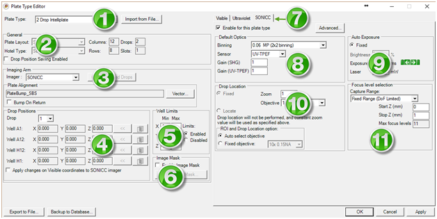 Using the Plate Type Editor