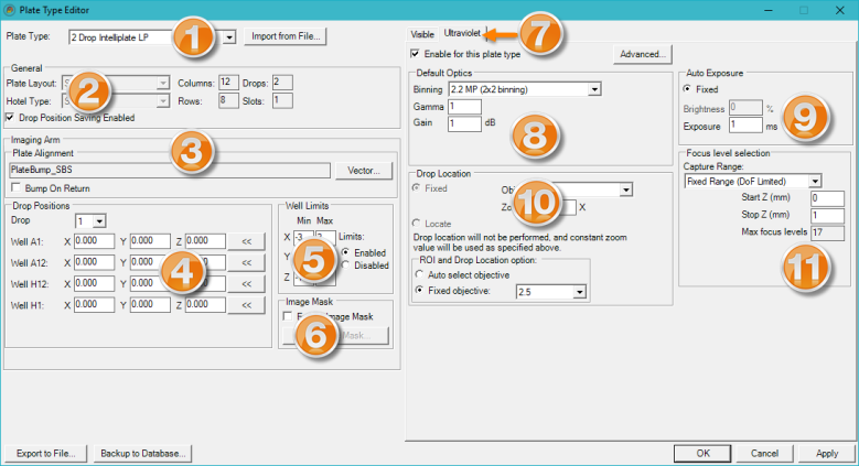 Using the Plate Type Editor