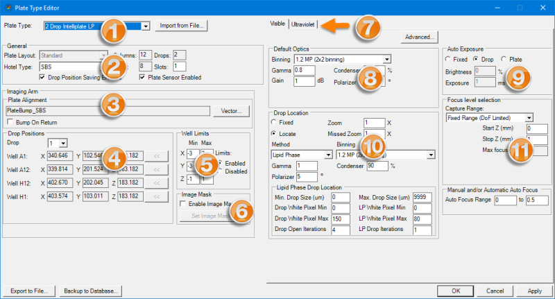 Using the Plate Type Editor