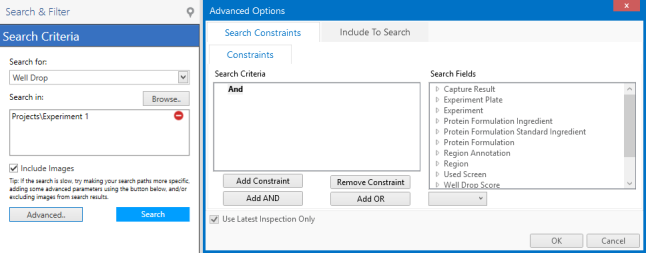 Search and Filter Interface