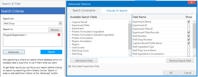 Search and Filter Interface