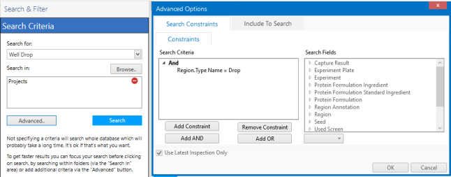 Search and Filter Interface