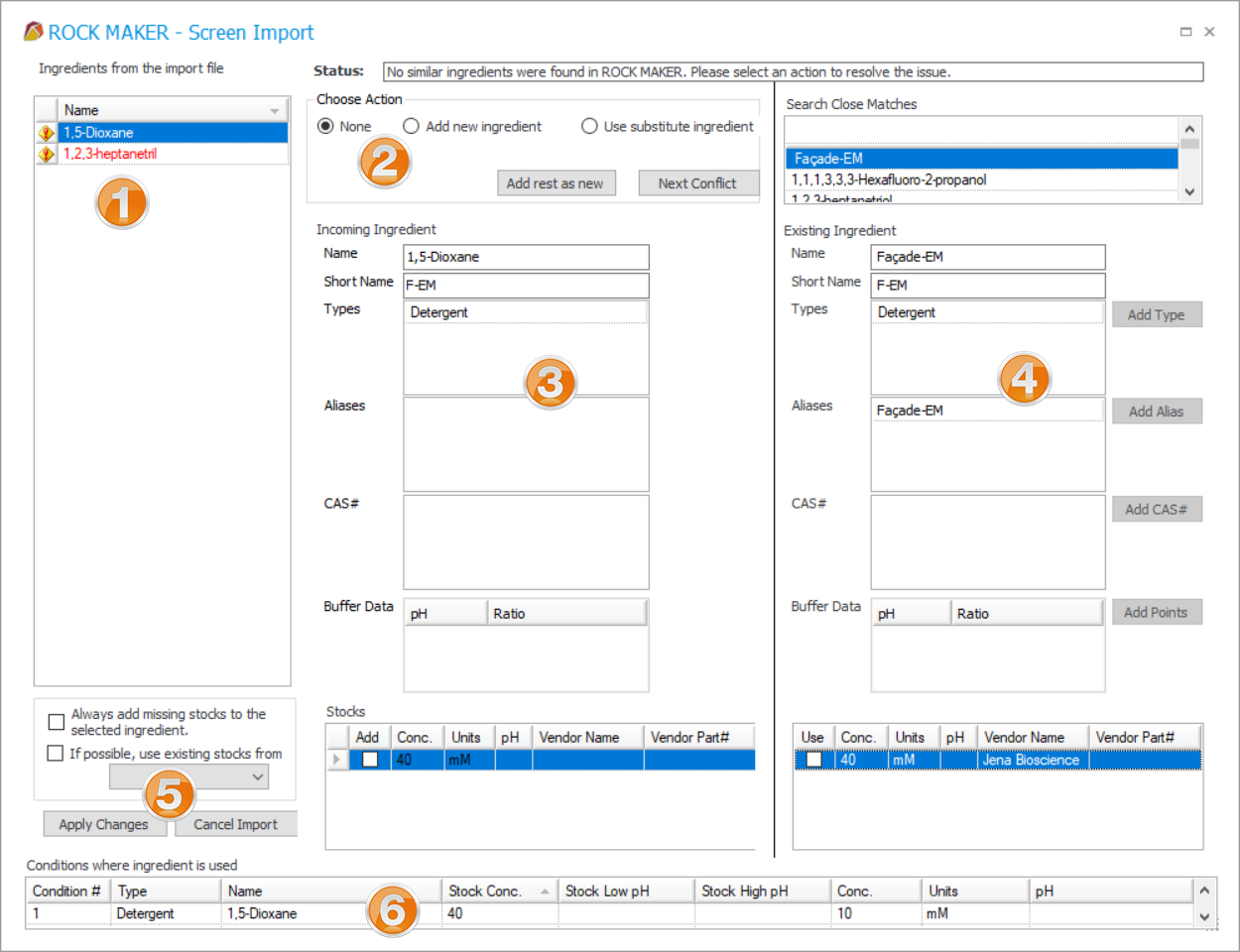 Importing Screen Conditions