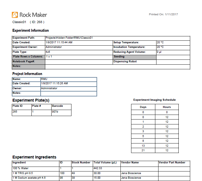 Experiment Reports