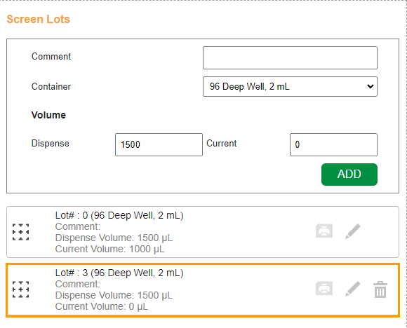 Adding a Screen Lot — ROCK MAKER 4.10 documentation