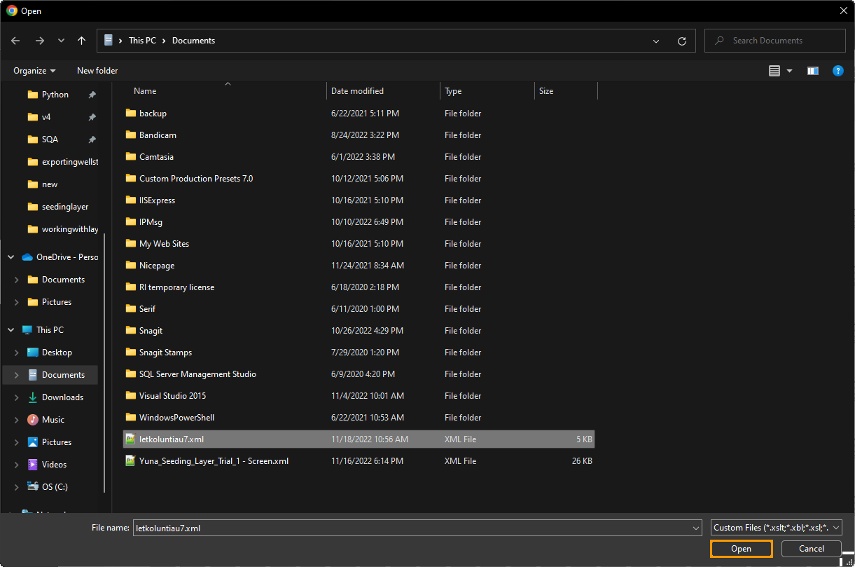 Exporting And Importing An Xml Screen File — Rock Maker 45 Documentation