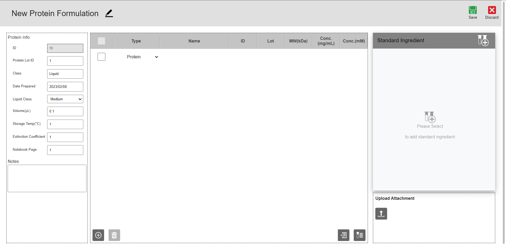 Creating a Protein Formulation — ROCK MAKER 4.5 documentation