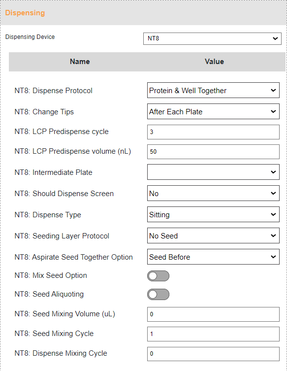 Experiment Info Menu — ROCK MAKER 4.6 documentation