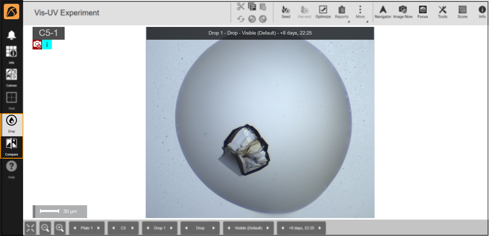 Viewing Focus Level Images Using Focus Level Button — ROCK MAKER 4.6 documentation
