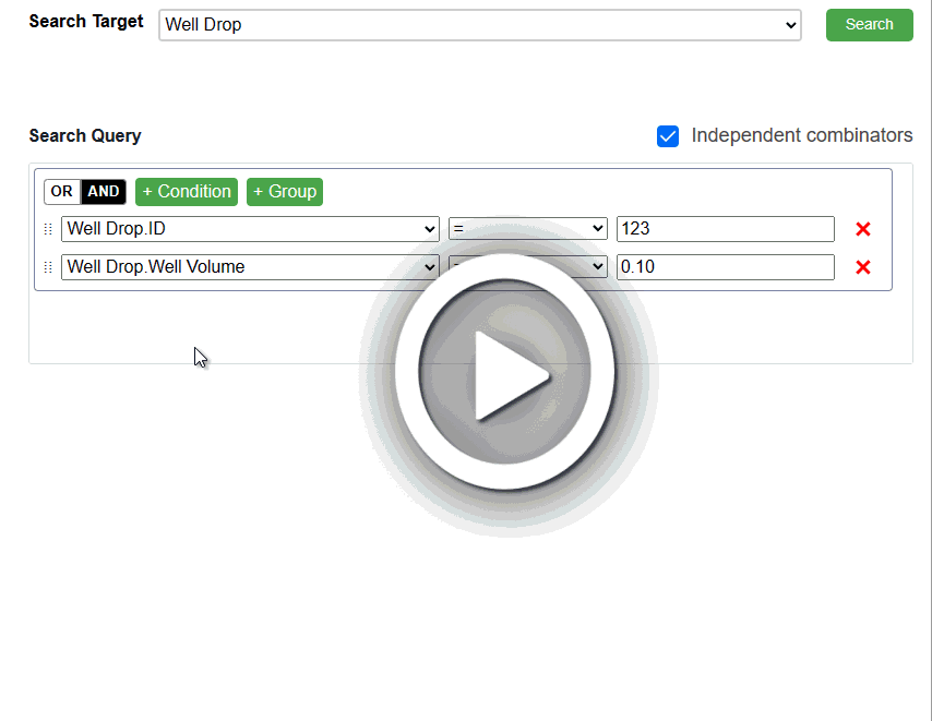Working with Search Query Section — ROCK MAKER 4.7 documentation
