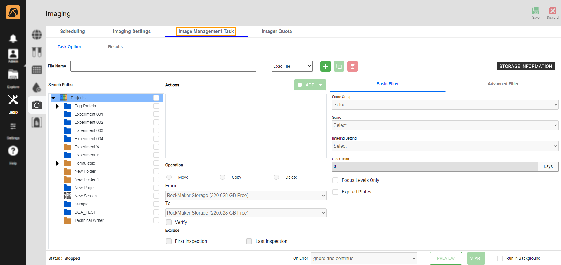 Creating an Image Management Task — ROCK MAKER 4.7 documentation