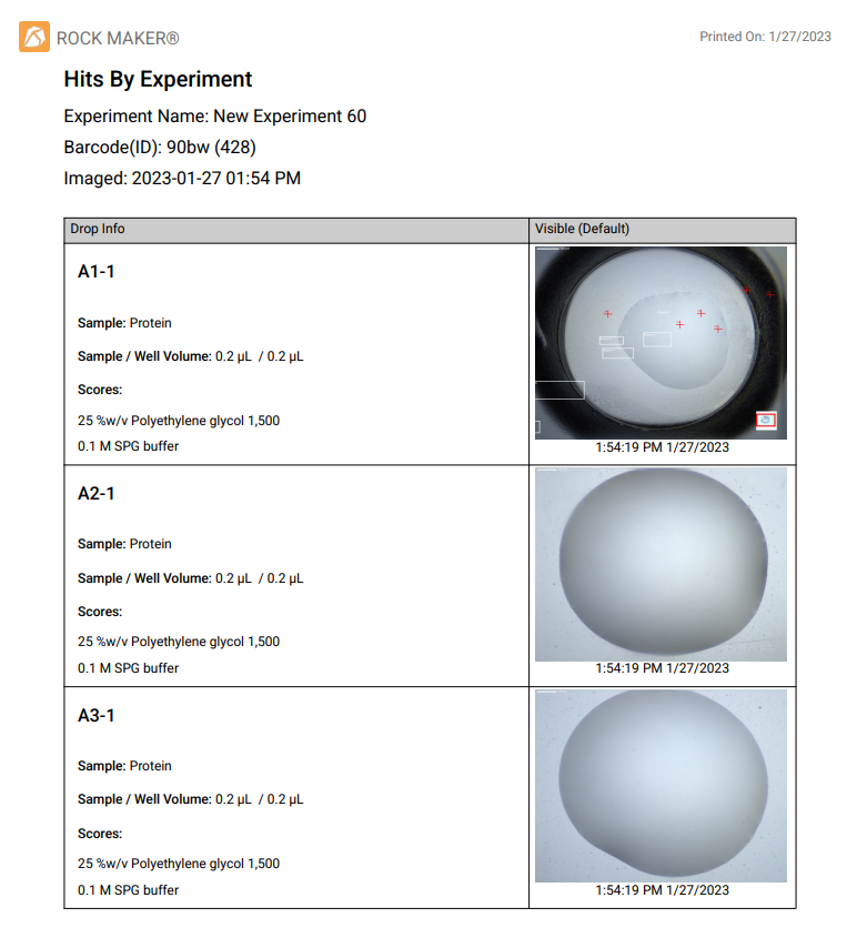 Instant Drop Report — ROCK MAKER 4.7 documentation