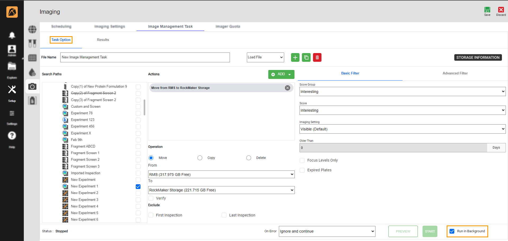 Performing an Image Management Task — ROCK MAKER 4.8 documentation