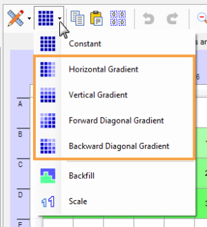 Volume Options: Constant, Gradient, Backfill, Scale
